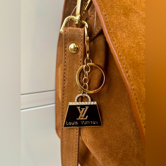 Accessories | Black Gold Crystal Beautiful Bag Keychain Nwot | Poshmark